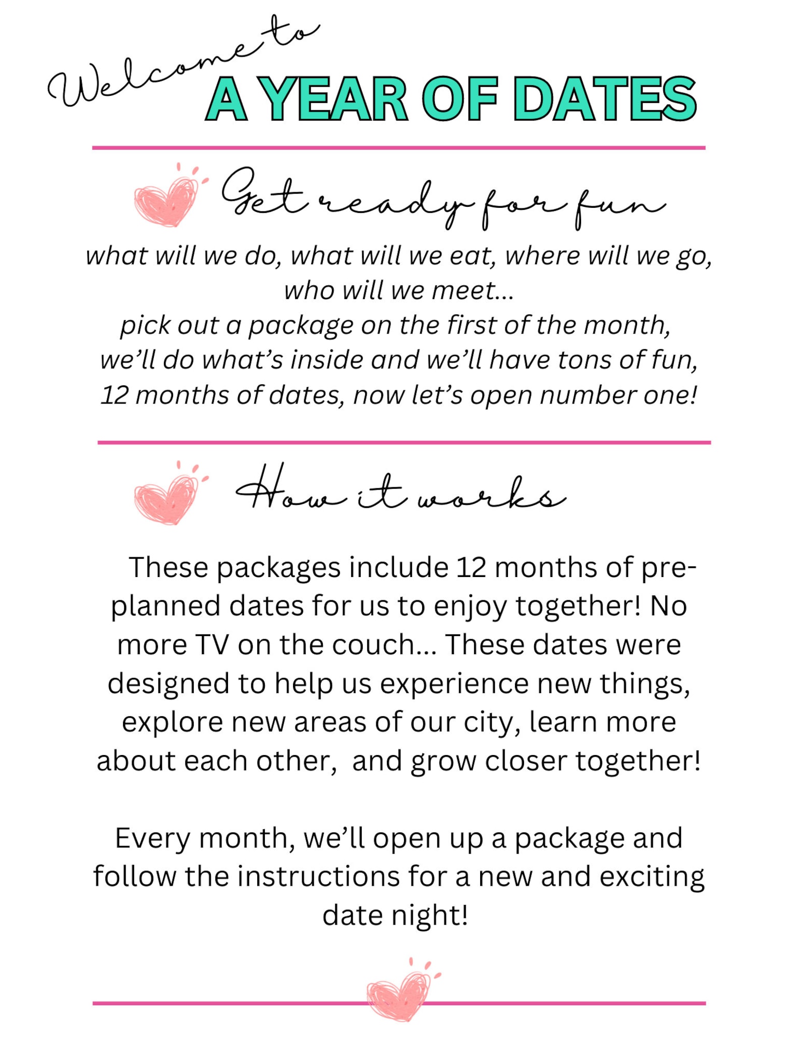 A Year of Dates - Etsy