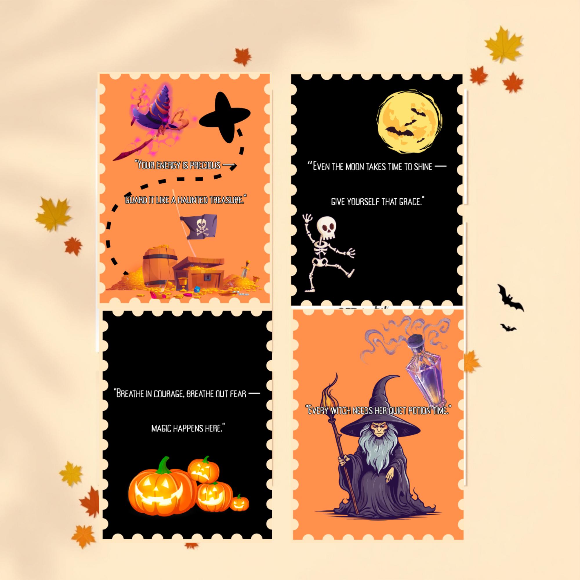 Printable Halloween Self-care Quote Cards | Spooky Positive ...