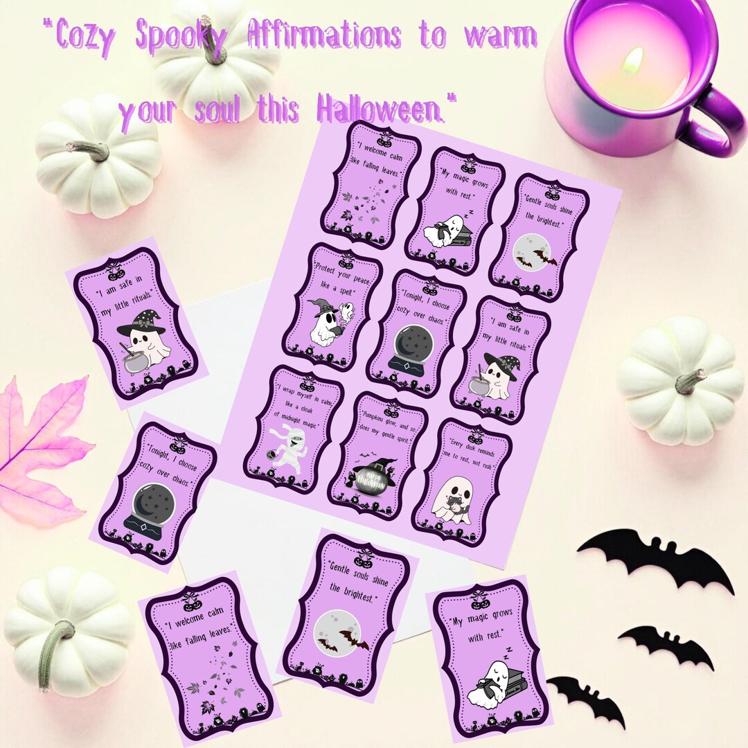 Cozy Spooky Affirmation Cards: Witchy Halloween Printable (PDF Download ...