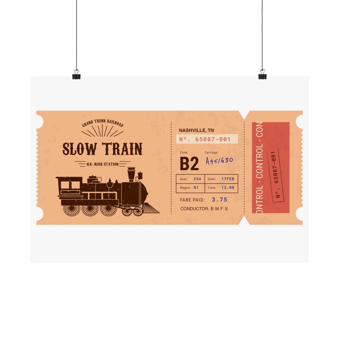 Slow Train Billy Strings Ticket Matte Horizontal Posters - Etsy