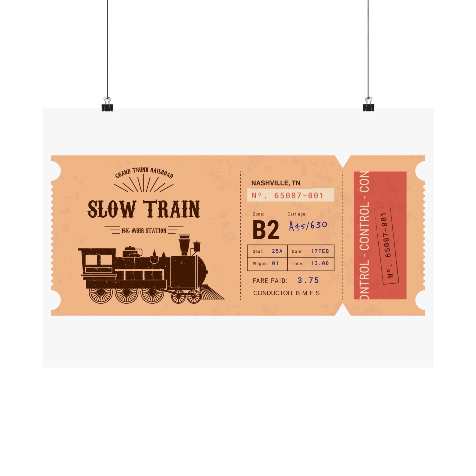 Slow Train Billy Strings Ticket Matte Horizontal Posters - Etsy