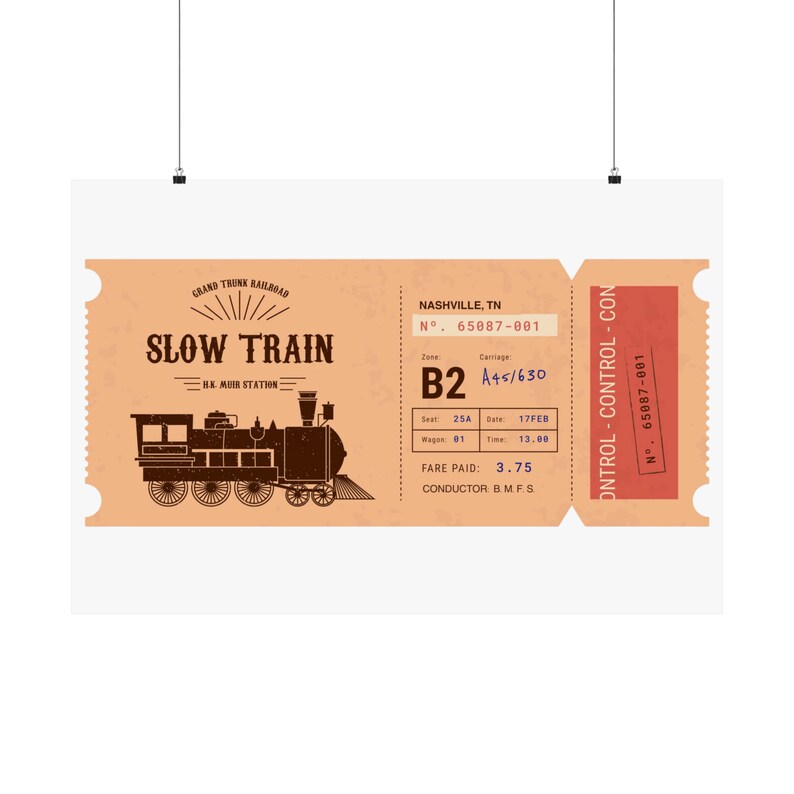 Slow Train Billy Strings Ticket Matte Horizontal Posters - Etsy
