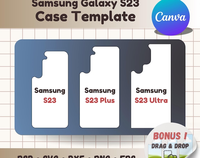 Samsung Galaxy S23 Case Template (svg, Dxf, Png, Psd) (drag and Drop ...