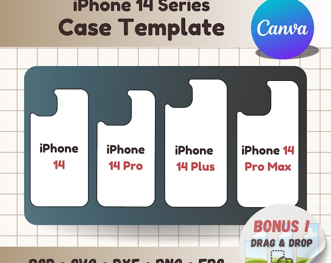 IPhone 14 Series Case Template, Phone Case Template, SVG, Dxf, PNG, PSD, 8.5" X 11" Sheet ...