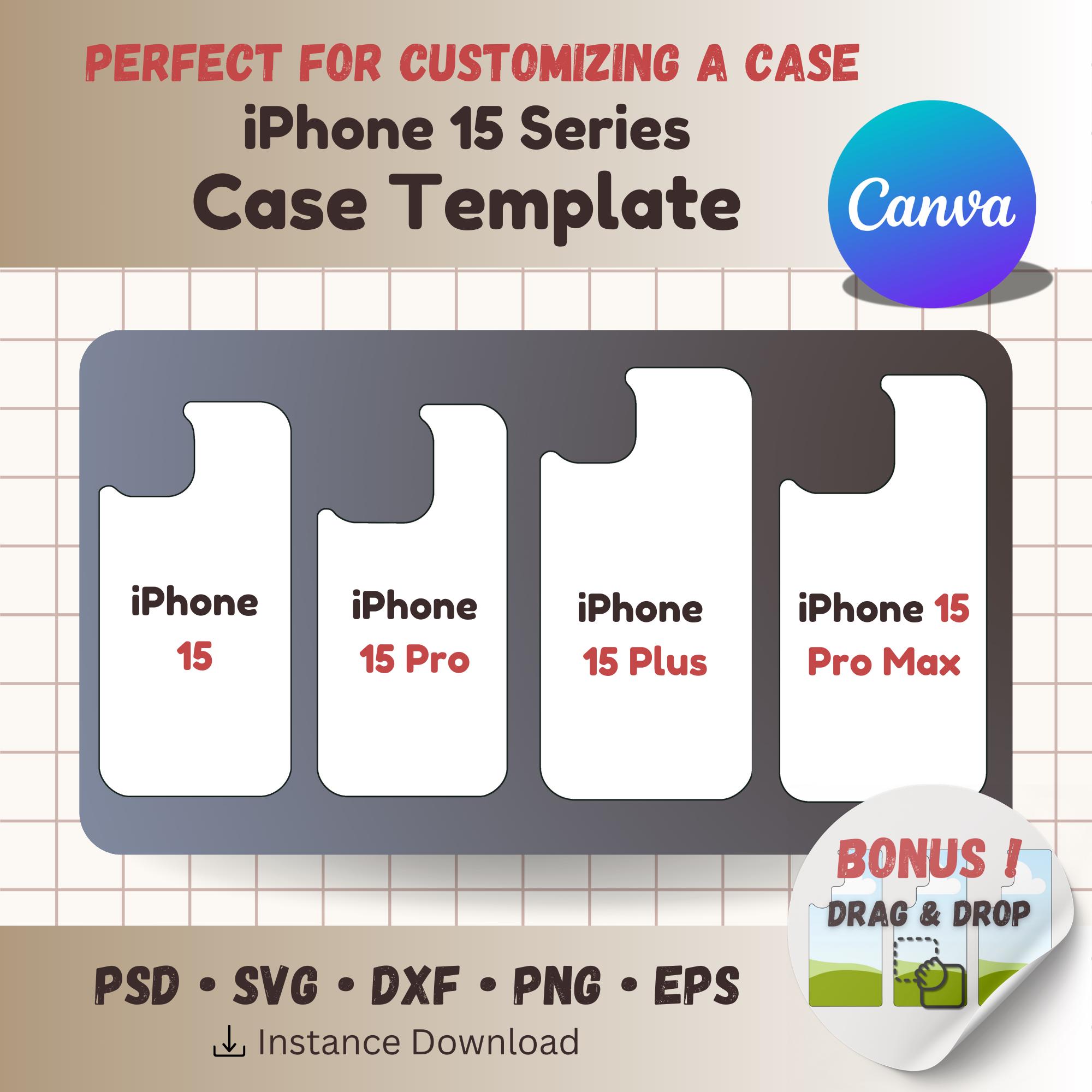 IPhone 15 Series Case Template, Phone Case Template, SVG, Dxf, PNG, PSD ...