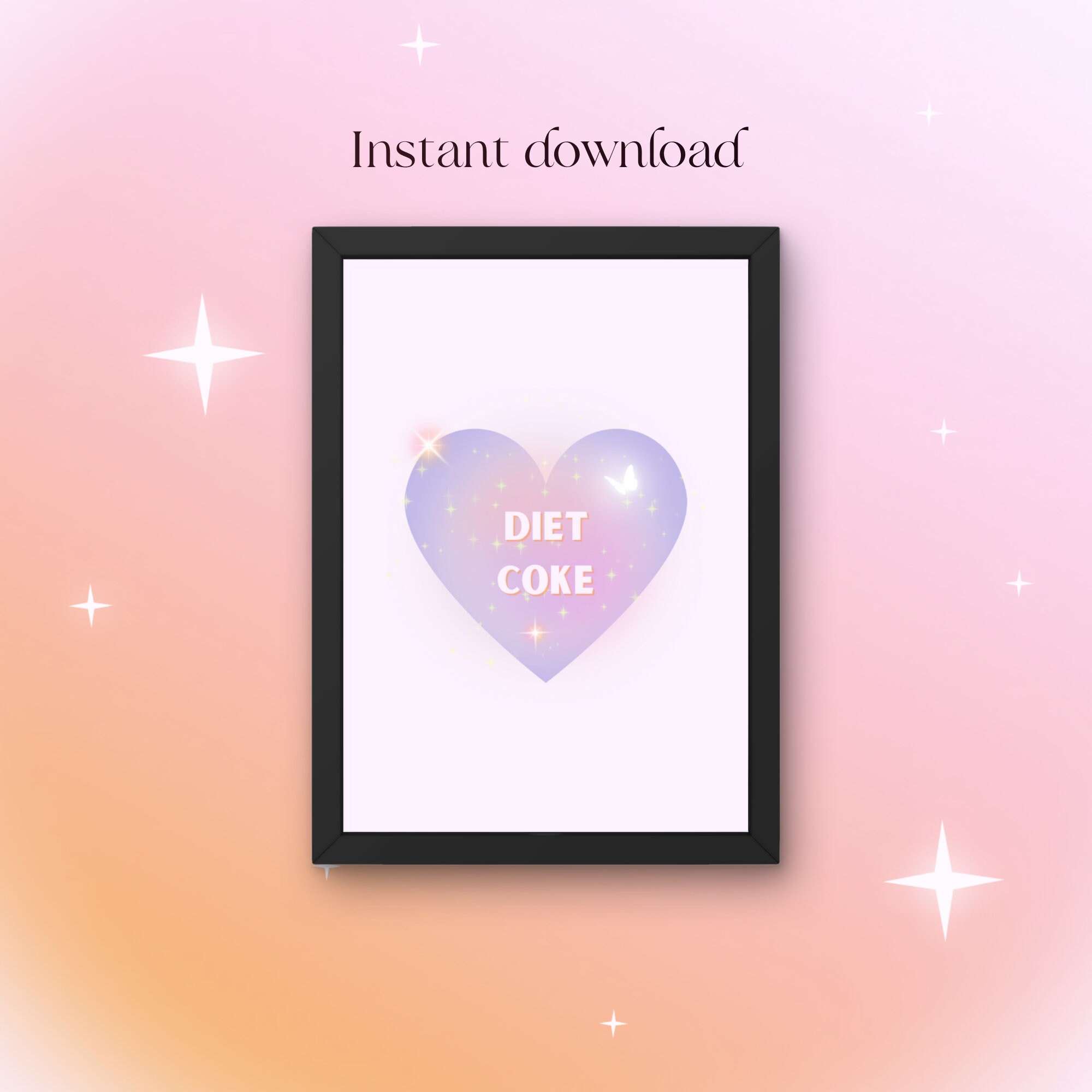 Diet Coke Poster, Retro Poster, 90s Poster, Glitter Poster, A3 Poster ...