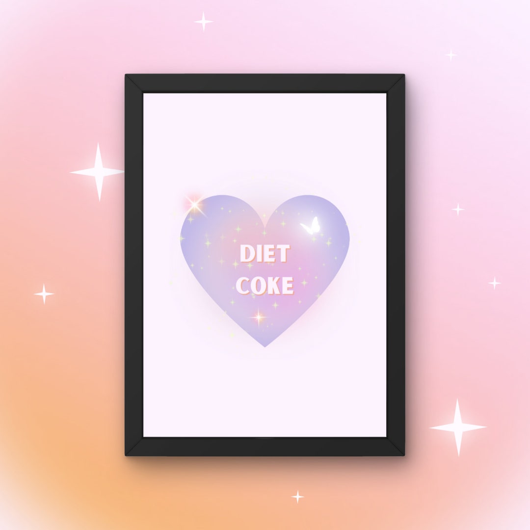 Diet Coke Poster, Retro Poster, 90s Poster, Glitter Poster, A3 Poster ...