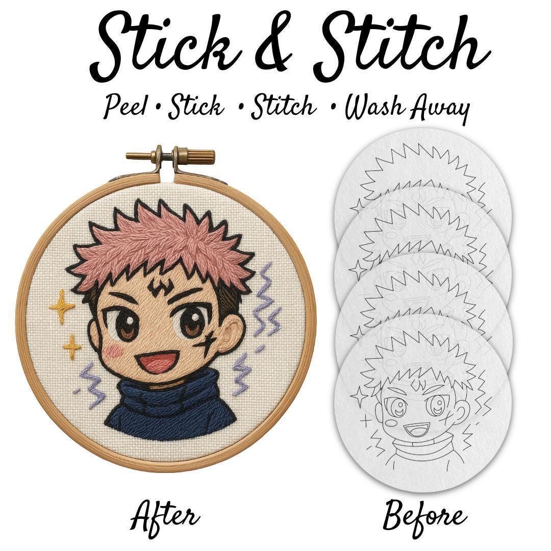 Anime Chibi Boy Stick and Stitch Embroidery Pattern | Customize You ...