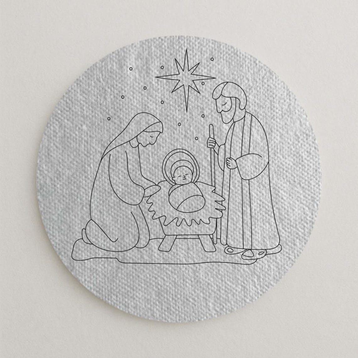 Nativity Scene Stick and Stitch Embroidery Pattern | Water Soluble Hand ...