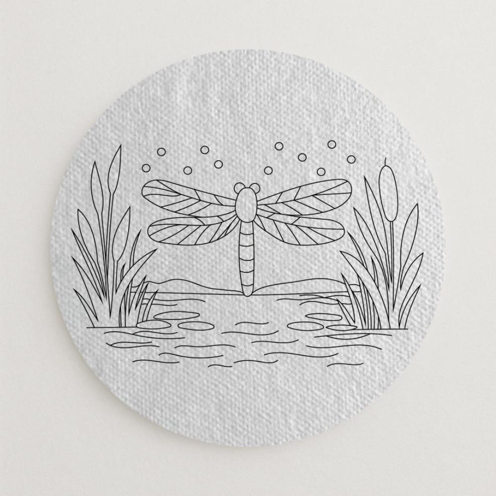 Dragonfly Hand Embroidery Transfer Pattern | Nature Insect Stick and ...
