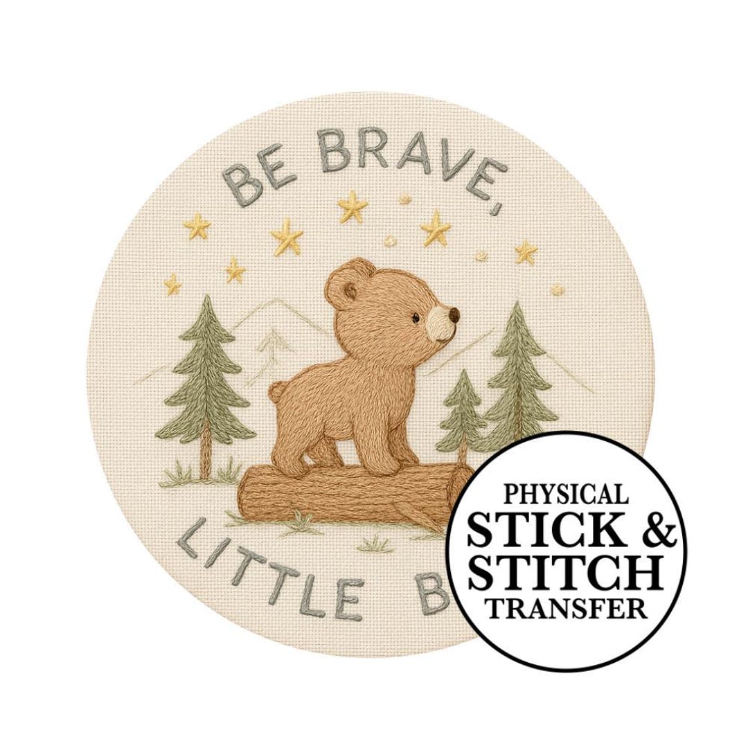 Bear Hand Embroidery Pattern | Nursery Woodland Animal Be Brave With ...