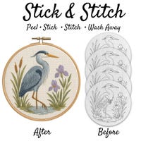 Blue Heron Embroidery Kit: Hand-drawn Bird Design - Etsy
