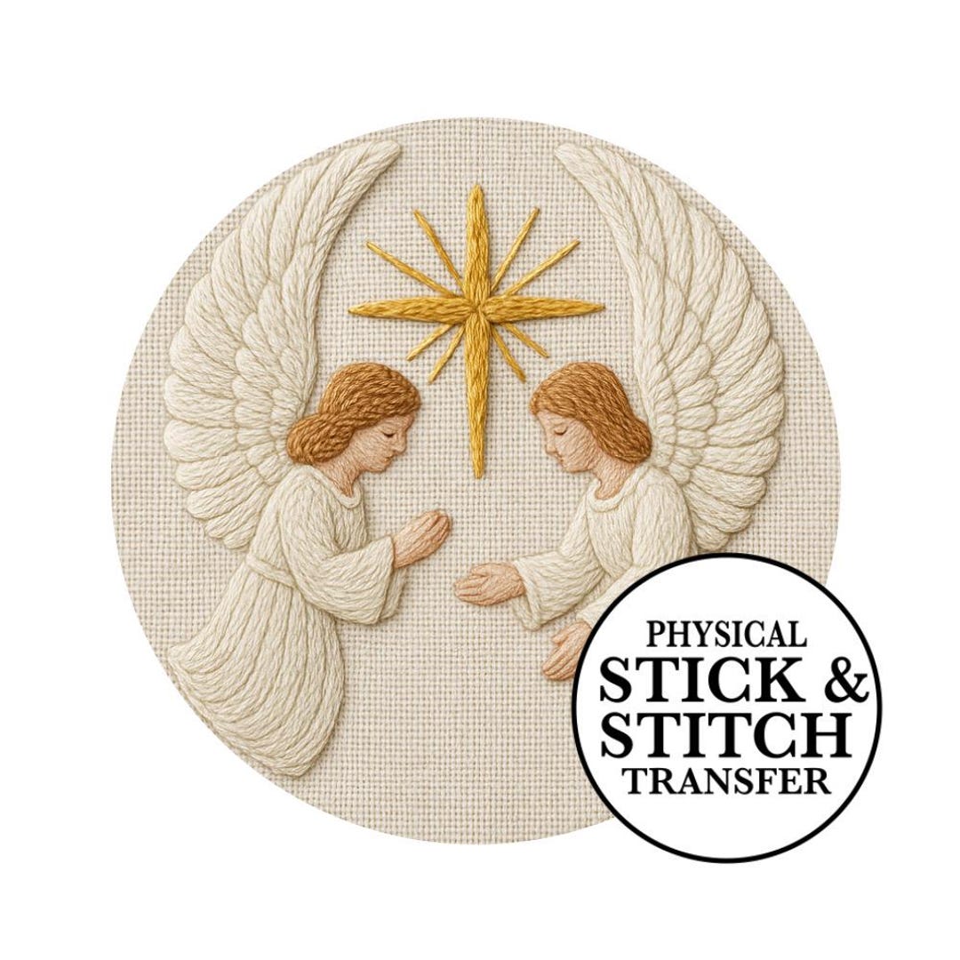 Christmas Angels Stick and Stitch Embroidery Pattern | Water Soluble ...