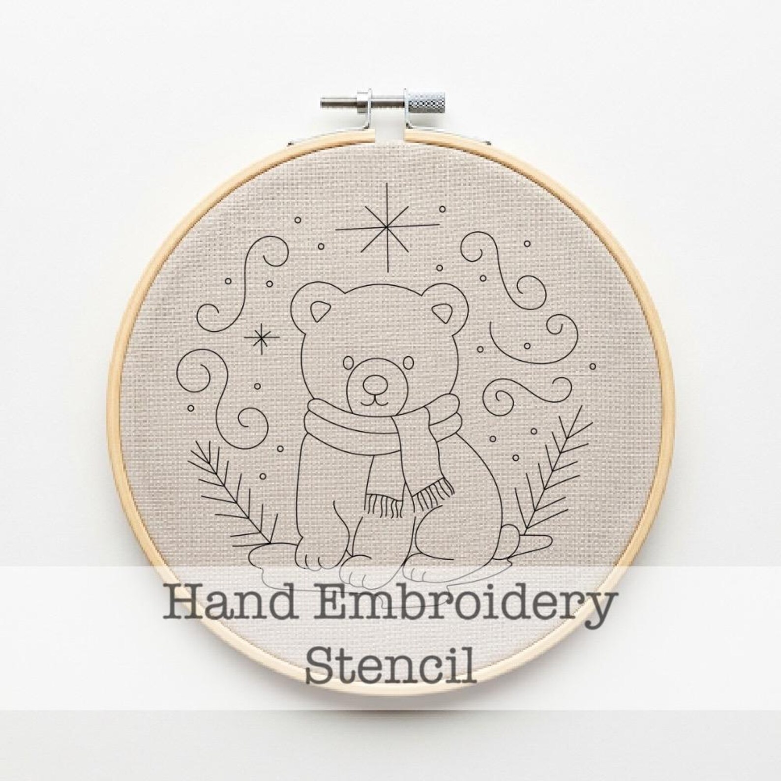 Polar Bear Embroidery Pattern: Winter Holiday Hoop Art (PDF & SVG) - Etsy