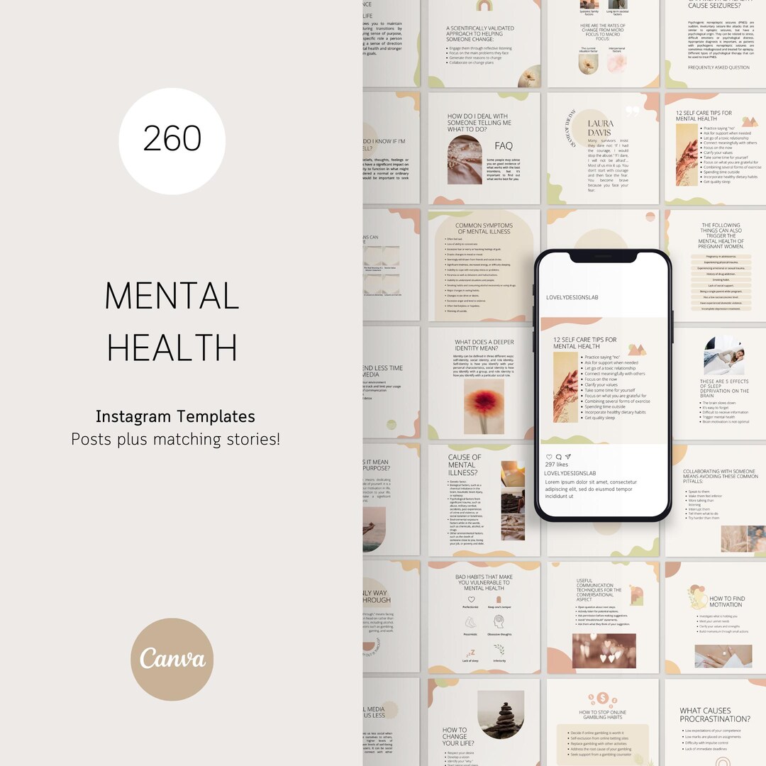 Therapist Instagram Posts Templates, Mental Health, Psychologist Social ...