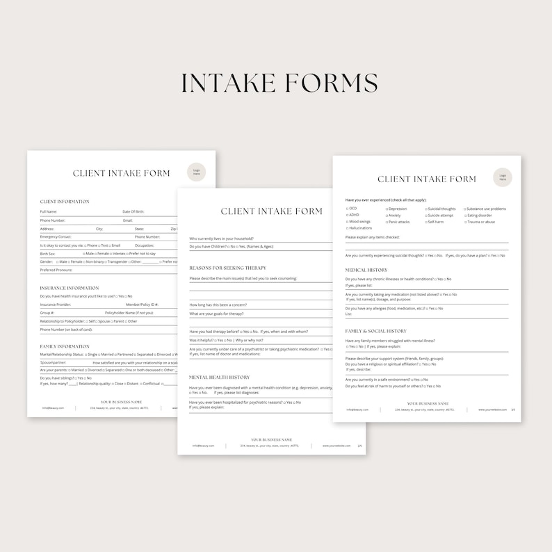 Counseling Intake Form | Informed Consent for Counseling and ...