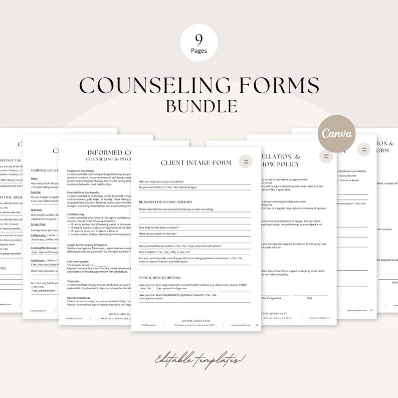 Counseling Intake Form | Informed Consent for Counseling and ...