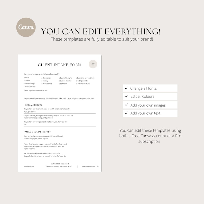 Counseling Intake Form | Informed Consent for Counseling and ...