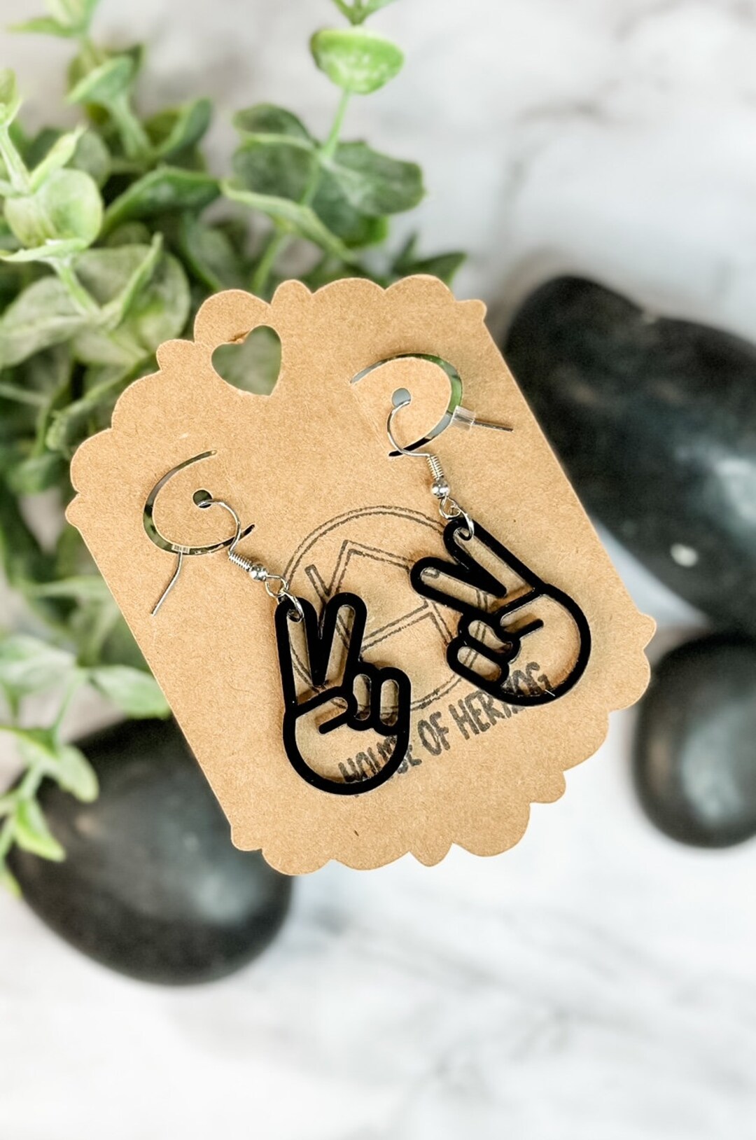 Mini Size Handshape Peace Sign - Acrylic Earrings - Etsy