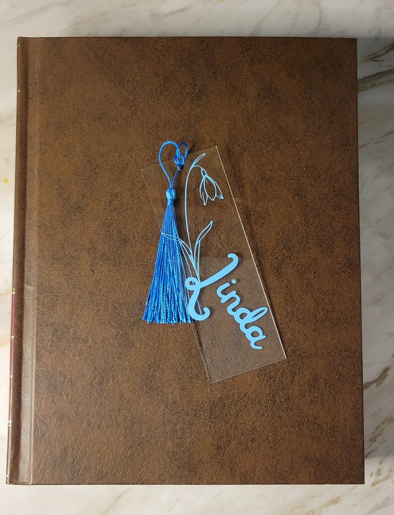 Custom Birth Flower Bookmark, Personalized Floral Bookmark, Acrylic ...