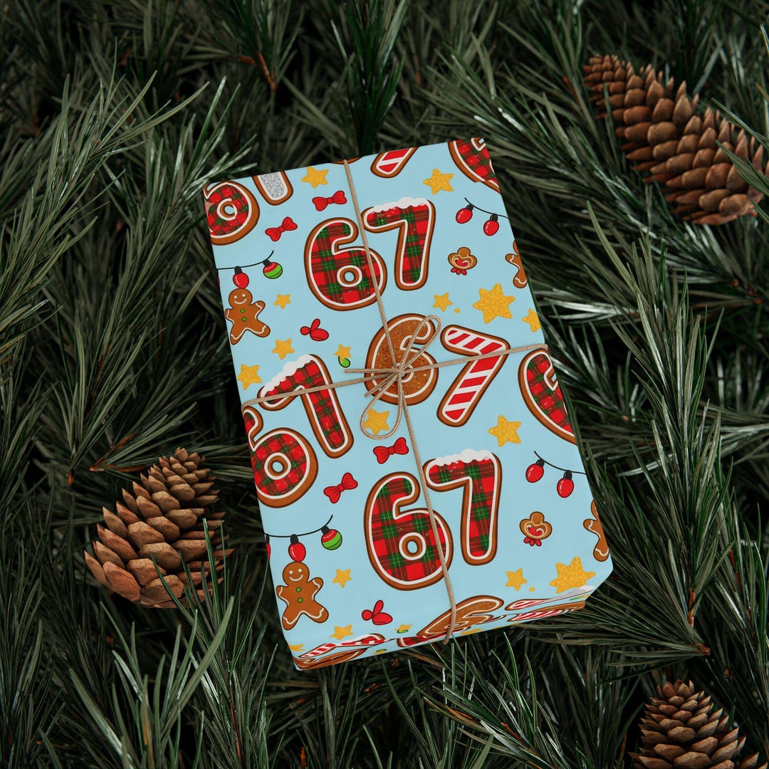 67 Wrapping Paper, Six Seven Gift Wrap, 67 Christmas, 6-7 Christmas, 67 ...