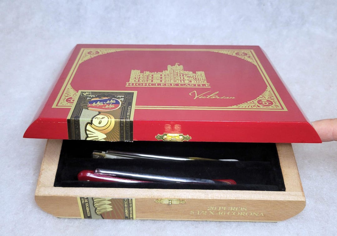 Straight Razor Storage Box (black Interior), Upcycled Highclere Castle ...