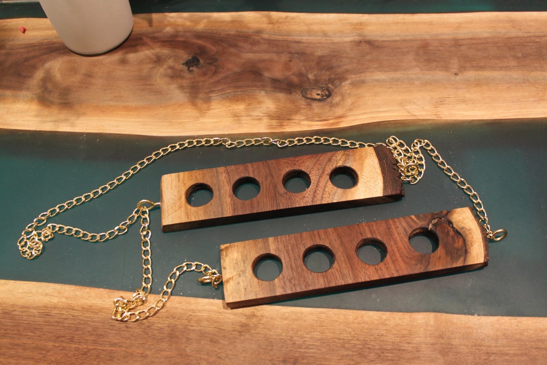 Propagation Station- Two Tiers, Eight Tubes, Gold Chain and Live Edge ...