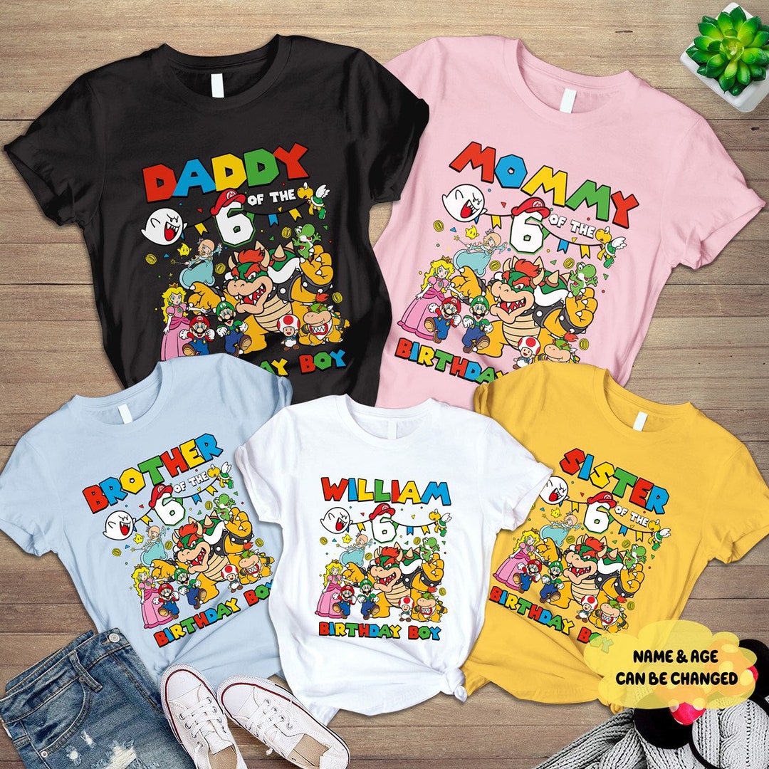 Custom Mario Birthday Shirts Super Mario Birthday Family - Etsy