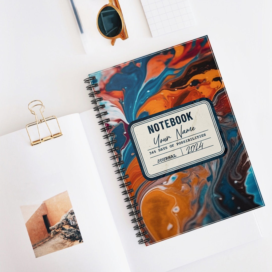 Custom Name Spiral Notebook, Colorful Ruled Line Journal, Teen Notebook ...