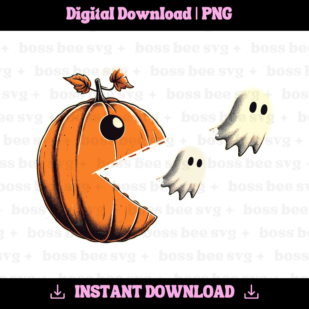 Pac-man Pumpkin Digital File , Funny POD Graphic, Funny Arcade ...