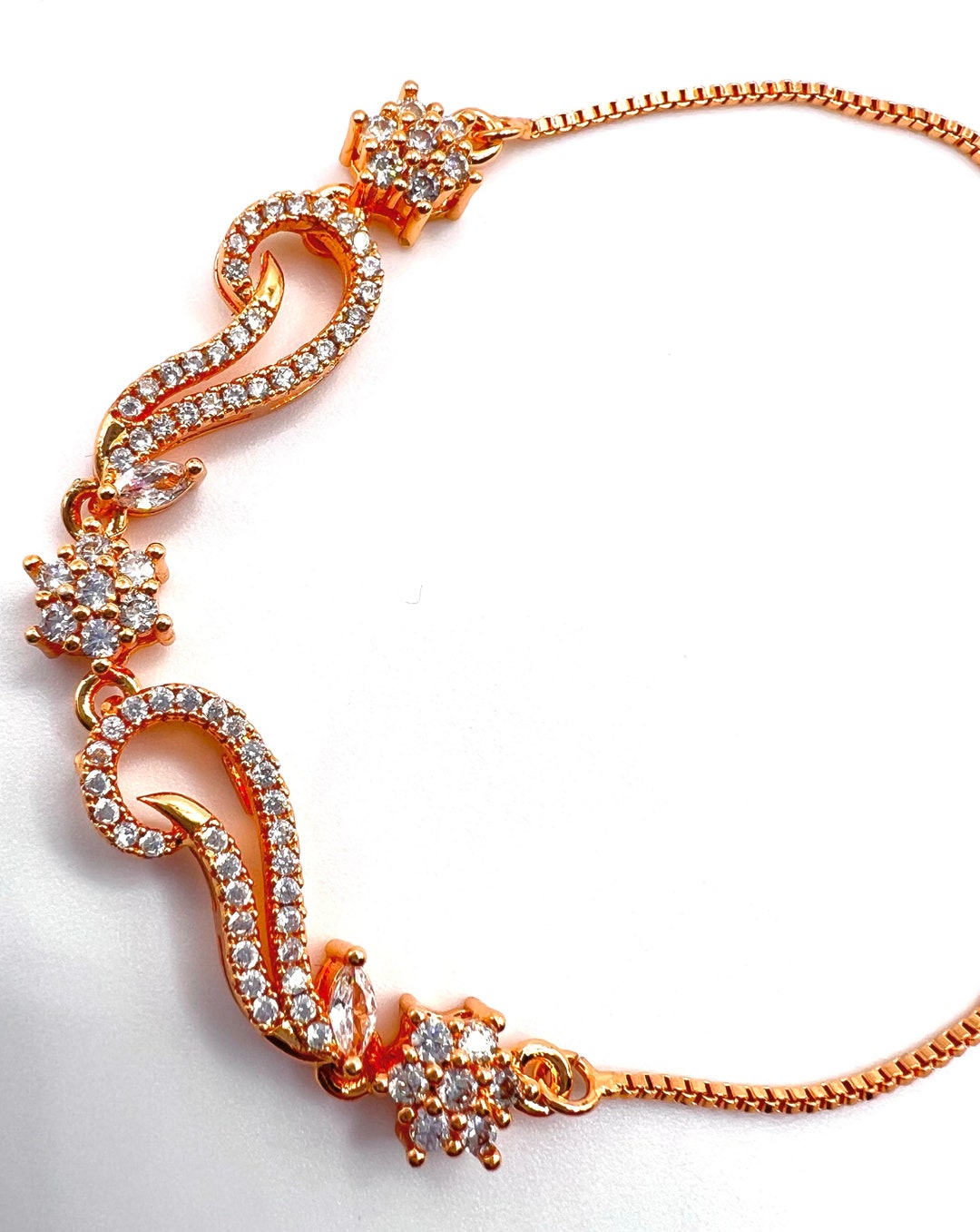 Elegant Rose Gold Treble Clef Bracelet, Handcrafted Jewelry, a Delicate ...