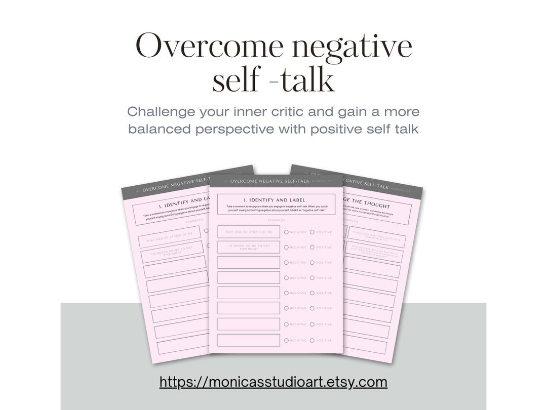 Negative Self-talk Therapy Worksheets - Etsy