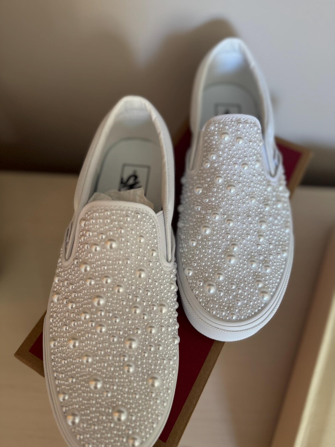 Custom Pearl Embellished Vans -wedding Bachelorette Shoes Bridal - Etsy