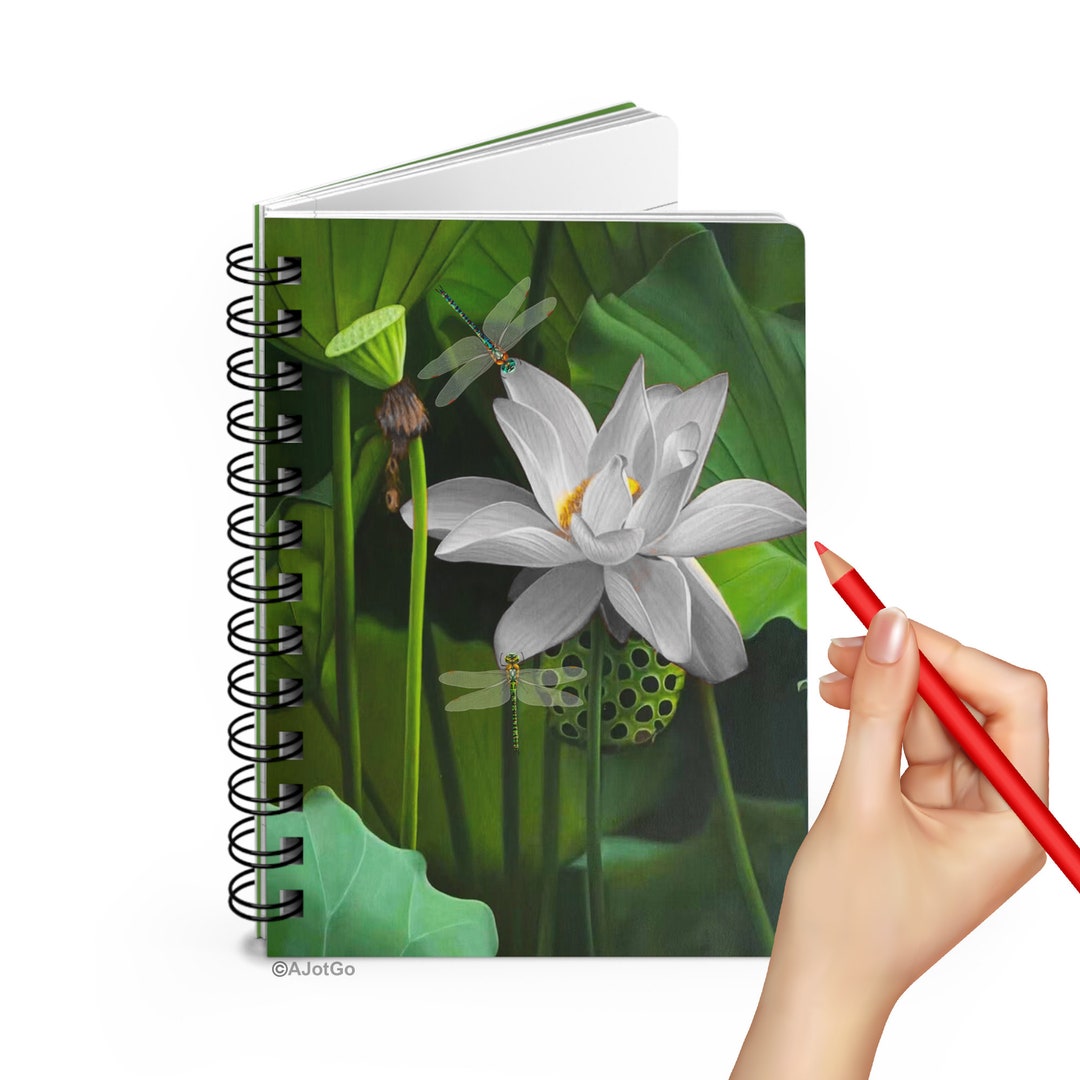 Lotus Flower Spiral Notebook, 150 Lined Pages 75 Sheets, Approx Size ...