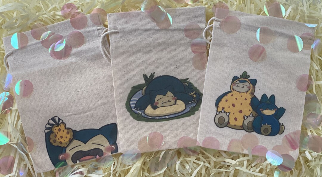 Cute Pokemon Snorlax Muslin Bags, Normal Type, 100% Cotton, Natural - Etsy