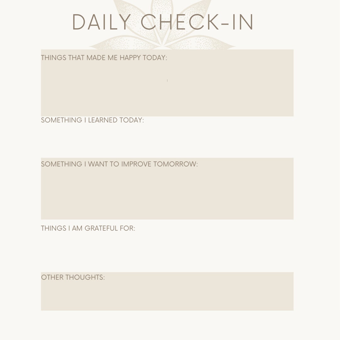 Daily Check in Mental Health Guide - Etsy