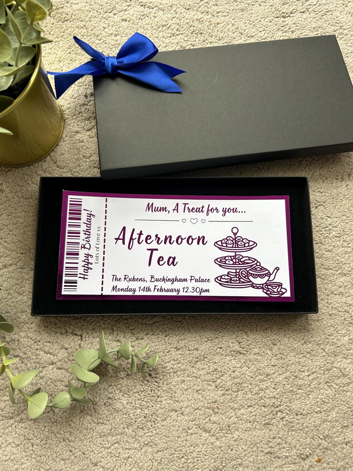 Gift Golden Ticket, Foiled Voucher, Personalised Ticket, Surprise ...