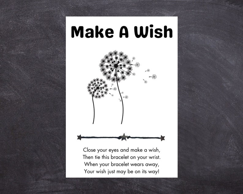 Make A Wish Bracelet Card, Team Gift, Birthday Gift, Bulk Gifts, Class ...