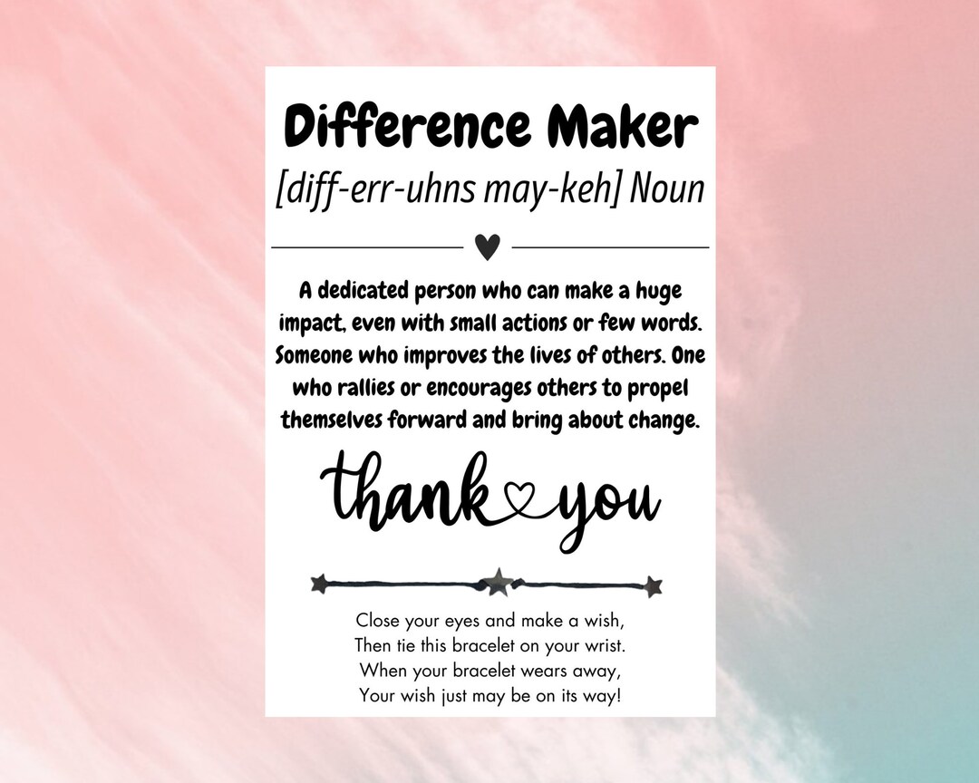 DIFFERENCE MAKER GIFT, Difference Maker Definition, Difference Maker ...