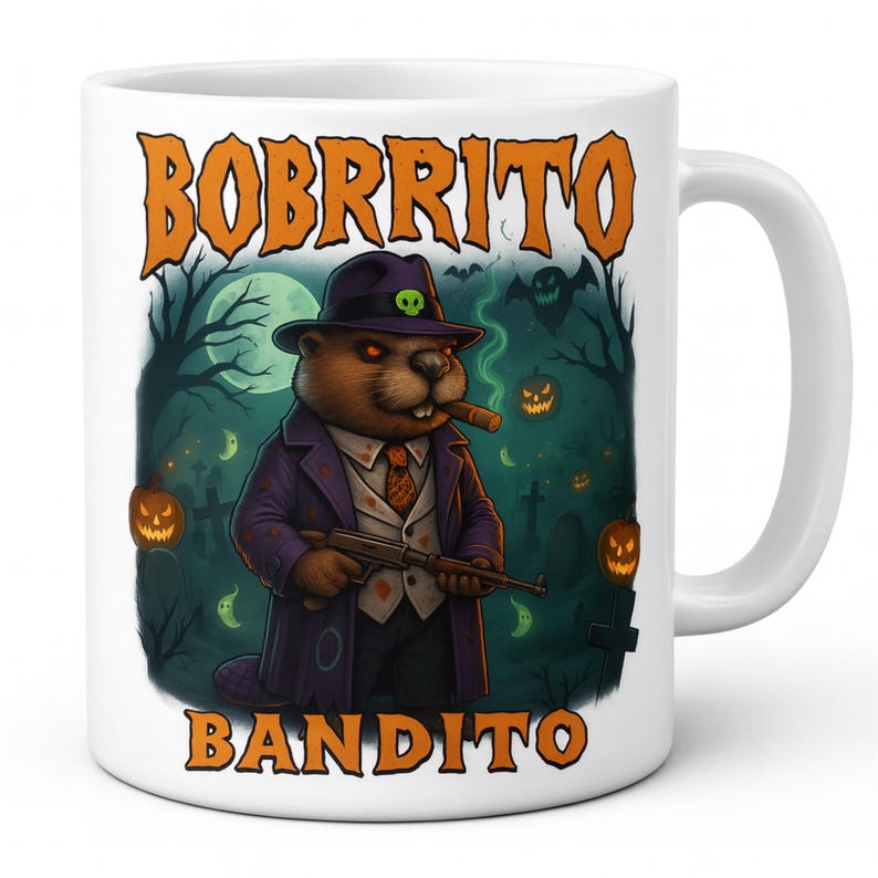 Bobrito Bandito PNG, Italian Brainrot Halloween, Gangster Beaver ...
