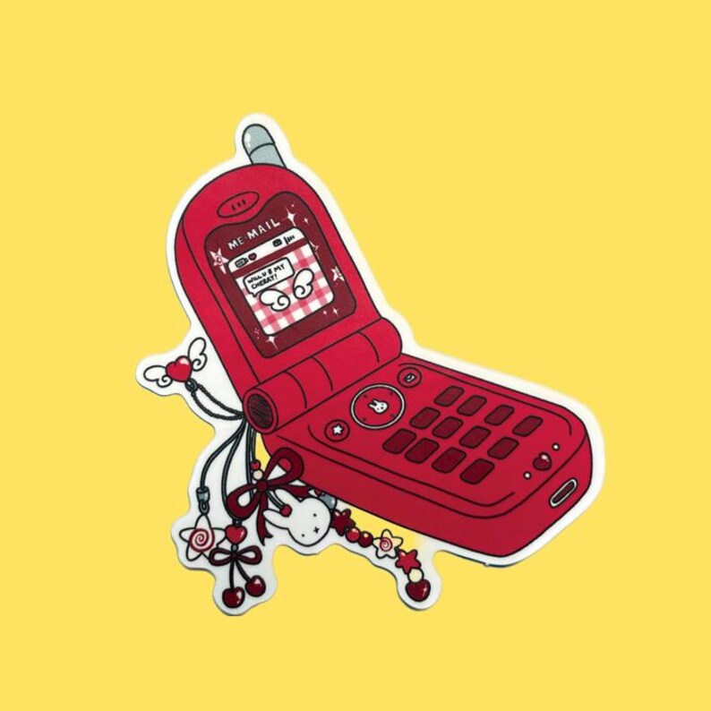 Cherry Flip Phone Sticker - Etsy