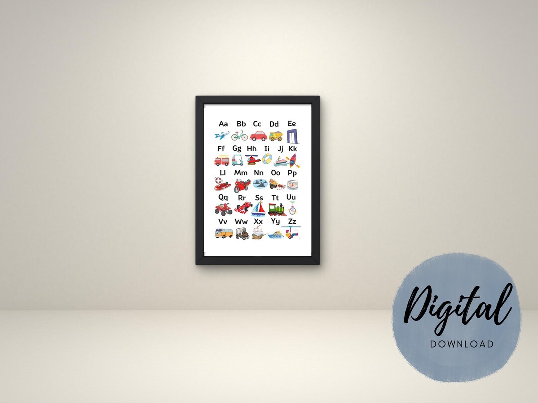 Transportation Alphabet Chart - Etsy