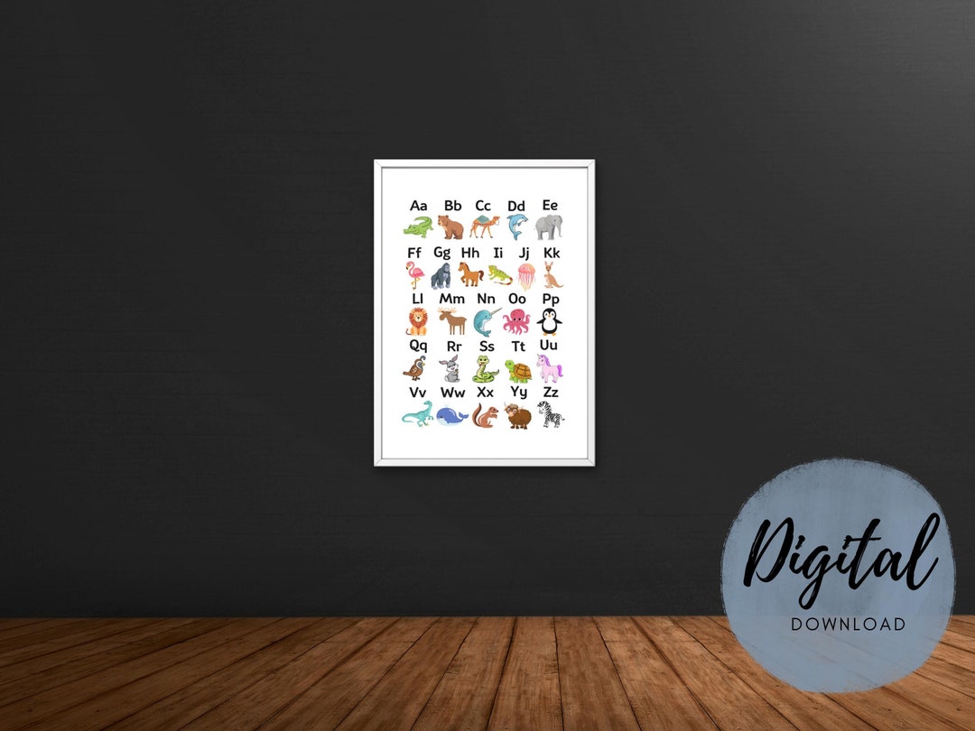 Animals Alphabet Chart - Digital Art - Etsy
