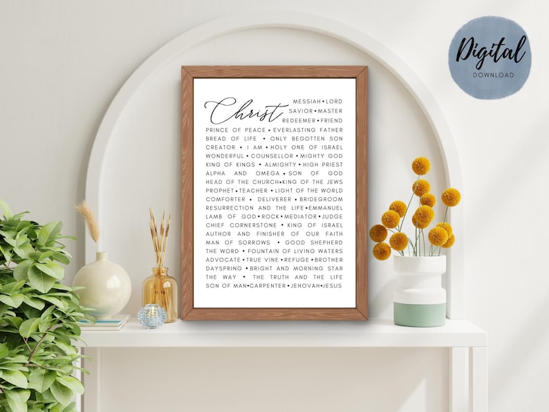 Names of Christ - Digital Print - Etsy