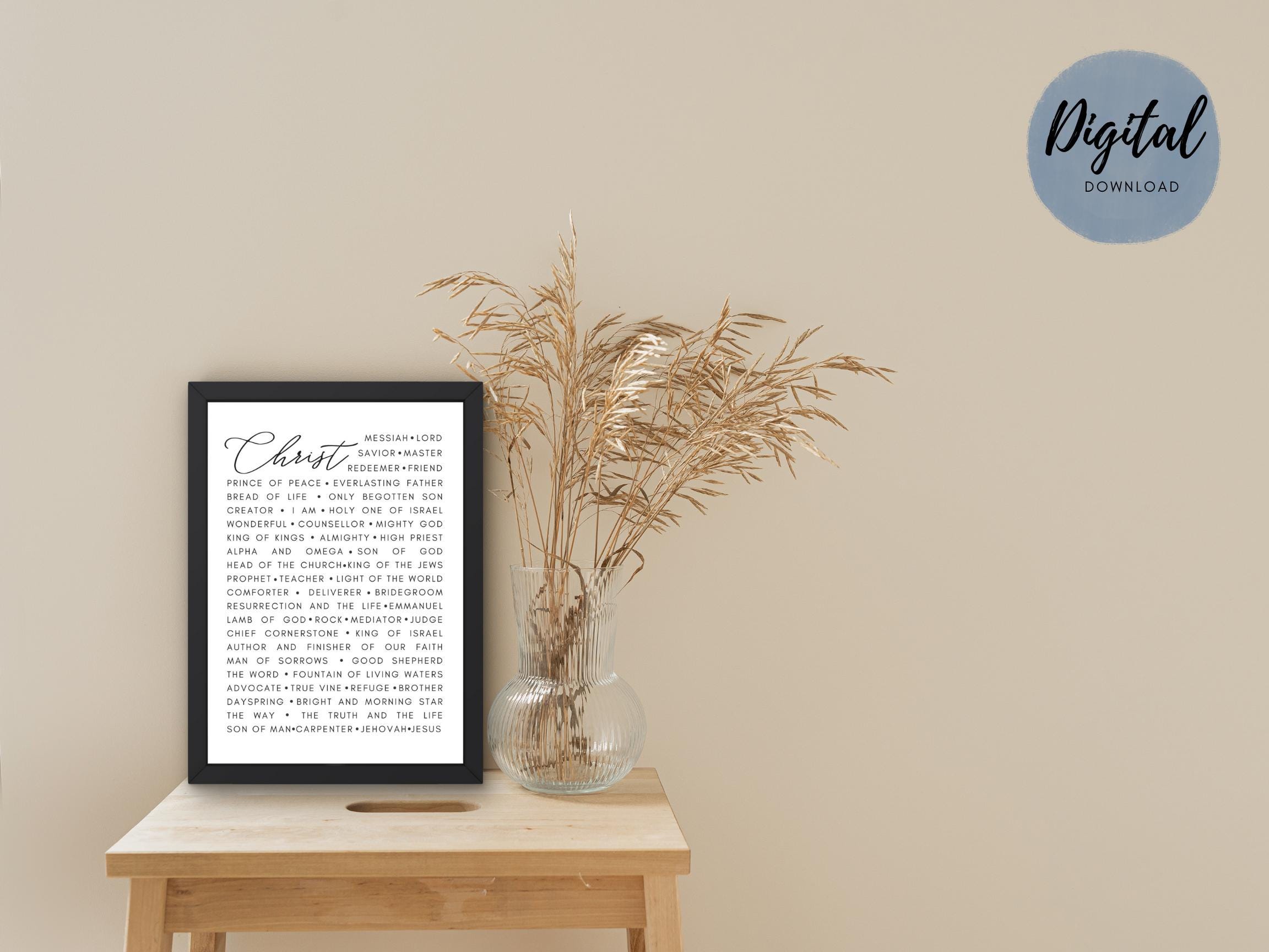 Names of Christ - Digital Print, Instant Download - Etsy