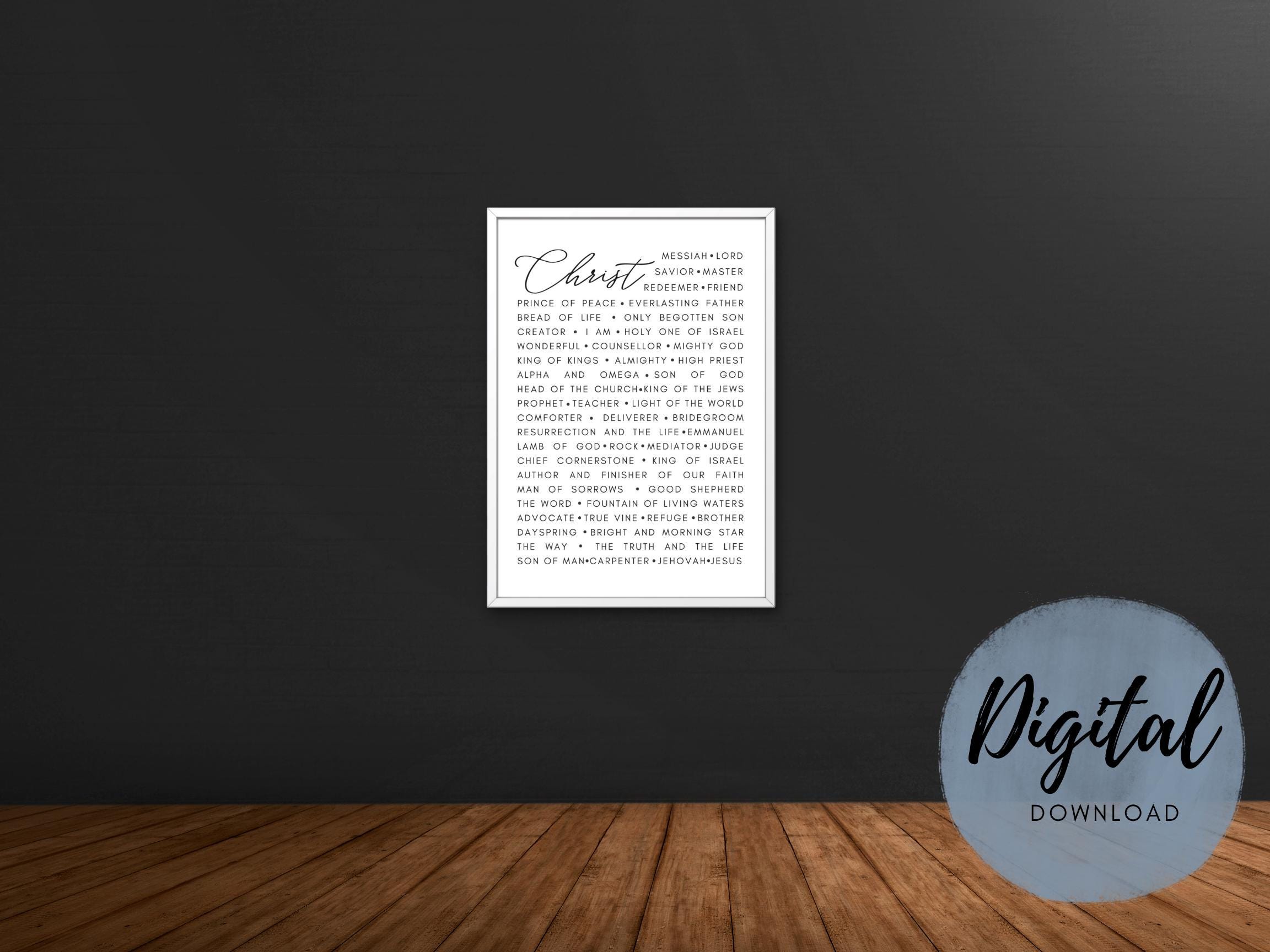 Names of Christ - Digital Print, Instant Download - Etsy