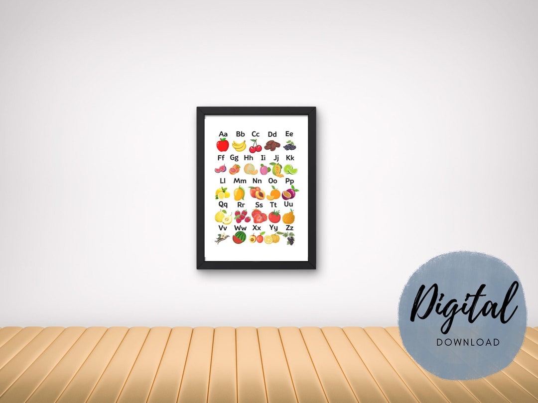 Fruits Alphabet Chart - Etsy