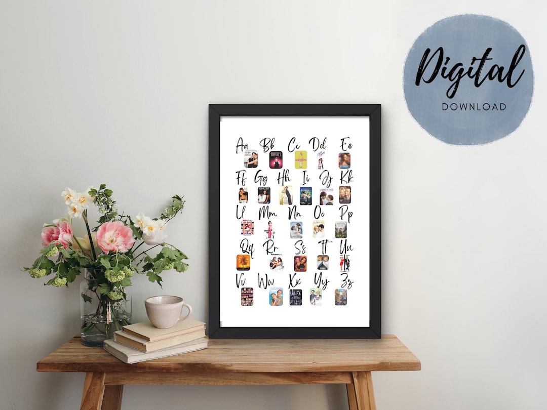 Rom Com Alphabet Chart - Etsy
