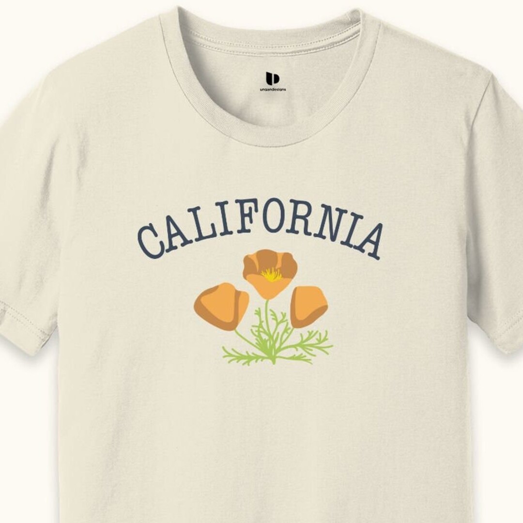 California T-shirt, California Golden Poppy T-shirt, California Gift ...