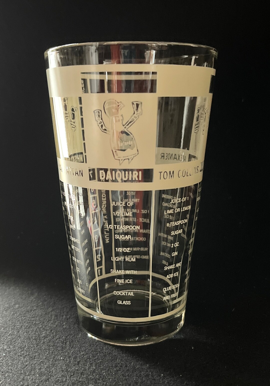 Fun Mid-century Barware Mixing Glass With Drink Recipes - Etsy